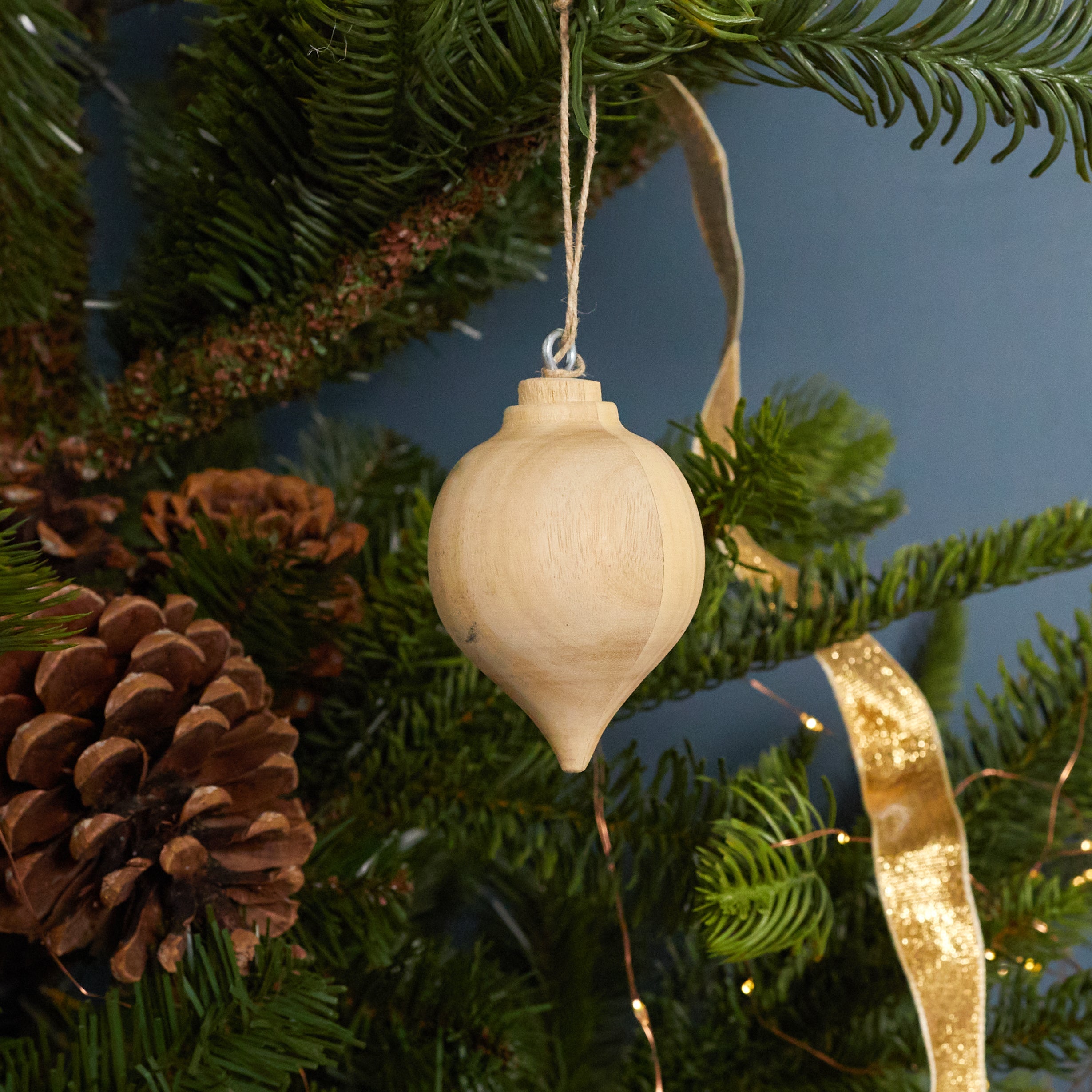 Pine Round Drop Spindle Ornament – Le Marché Pop Up